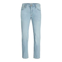 Jack & Jones JACK & JONES Herren Tapered-fit-Jeans "JJIMIKE aus elastischem Material und Used-Waschung", blau, Gr. 33, Denim/Jeans, Obermaterial: 99% Baumwolle,