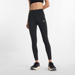 New Balance Damen Lauftights "Sleek High Rise Legging 25"", schwarz, Gr. XS, Obermaterial: 71% Polyester, 29% Elasthan, Hosen, f&uuml;r Laufen, mit hohem