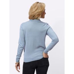Classic Basics Damen Stehkragenpullover "Pullover", blau, Gr. 42, gemustert, 100% Polyacryl, Pullover