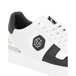 Philipp Plein Herren Sneaker "Cocco Crocco Gepr&auml;gt", Gr. 39, schwarz-wei&szlig;, Schuhe