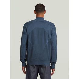 G-Star Raw G-STAR Herren Cardigan "3D Biker Full Zip Knit", blau, Gr. M, Obermaterial: 50% Baumwolle, 50% Polyacryl, Strickjacken