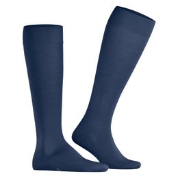 Falke Herren Kniestr&uuml;mpfe "ClimaWool", Gr. 41, blau, Materialmix, unifarben, Socken, aus klimaregulierender Wolle-Lyocell Mischung atmungsaktiv