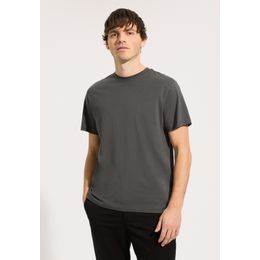 Street One MEN Herren T-Shirtoil grau, Gr. M, unifarben, Web, 100% Baumwolle, Shirts, aus reiner Baumwolle