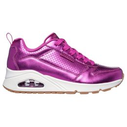 Skechers Damen Sneaker "UNO-METALLIXS", Gr. 39, pink, Leder, metallic, Schuhe, Keilsneaker, Plateausneaker, Schn&uuml;rschuh, Halbschuh im Metallic-Look