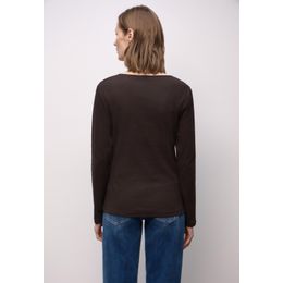 Street One Damen Langarmshirt, schwarz, Gr. 42, unifarben, Jersey, Obermaterial: 95% Baumwolle, 5% Elasthan. Futter: 95% Baumwolle, 5% Elasthan,