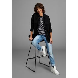 Kangaroos Damen Hemdjacke, blau, Gr. 32, Web, Obermaterial: 70% Viskose, 25% Polyester, 5% Elasthan, Jacken, Overshirt mit Knopfleiste