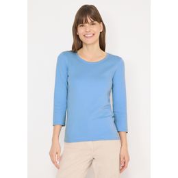 Cecil Damen Rundhalsshirtcloud blau, Gr. M, unifarben, Web, 100% Baumwolle, Shirts, aus reiner Baumwolle