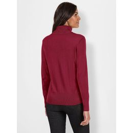 Inspirationen Damen Rollkragenpullover "Pullover", rot, Gr. 40, unifarben, 55% Baumwolle, 45% Viskose, Pullover