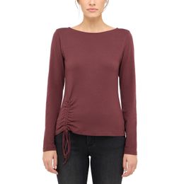 Mustang Damen Langarmshirt "Damen Style Hayley", braun, Gr. XL, Strick, 48% Baumwolle, 48% Modal, 4% Elasthan, Shirts