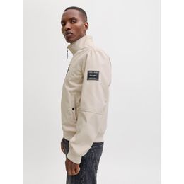 Jack & Jones JACK & JONES Herren Softshelljacke "JJEPARKER SOFTSHELL BOMBER SN"moonbeam, Gr. M, unifarben, Web, Obermaterial: 100% Polyester, Jacken,