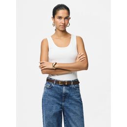 Pieces Damen Tanktop "PCAMELIA TANK TOP 2-PACK JRS NOOS BC", schwarz-wei&szlig;, Gr. XXL, unifarben, Jersey, Obermaterial: 95% Baumwolle, 5% Elasthan,