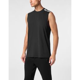 Plein Sport Jungen T-Shirt "Tanktop", schwarz, Gr. M, Obermaterial: 86% Polyamid, 14% Elasthan, Shirts