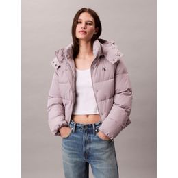 Damen Steppjacke "MATTE MONOLOGO MW SHORT PUFFER", grau, Gr. XXL, Calvin Klein Jeans, unifarben, Web, Obermaterial: 100% Polyester, Jacken, Mit