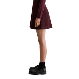 Marc O'Polo Damen Webrock "aus Boiled Wool"schwarz maroon, Gr. XL, MARC O'POLO DENIM, unifarben, Obermaterial: 50% Wolle, 50% Polyester, R&ouml;cke