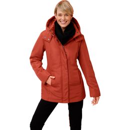 Damen Freizeitjacke mit Kapuze rostrot, Gr&ouml;&szlig;e 56