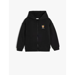 KOTON Zip-Up Hoodie boy Black size 122/128
