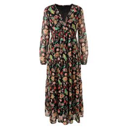 Aniston CASUAL Kleid Damen Gr&ouml;&szlig;e 46 senf / jade / rot / schwarz Winterkleid