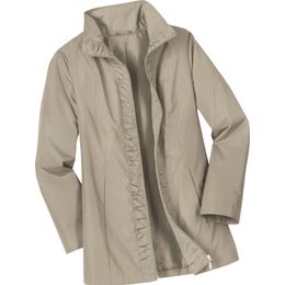 Damen Jacke mit gerafften Eins&auml;tzen beige, Gr&ouml;&szlig;e 40