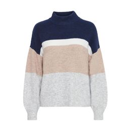 B.Young Rollkragenpullover ' BYOMEA STRIPED JUMPER 2 - ' Damen Gr&ouml;&szlig;e XXL blau / hellbraun / grau / wei&szlig;