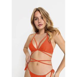 LSCN BY LASCANA Triangel-Bikini-Top 'Gina' orangerot Gr. 38 Cup C/D. Ohne B&uuml;gel. Nachhaltig.