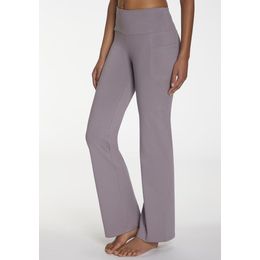 active by Lascana LASCANA ACTIVE Jazzpants violett Gr. 32/34 f&uuml;r Damen. Mit Logodruck. K&ouml;rpernah. Nachhaltig.