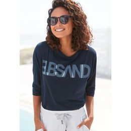 ELBSAND 3/4-Arm-Shirt 'Irja' coldwater Gr. S (36) f&uuml;r Damen. Rundhals und Logodruck. Figurumspielend. Nachhaltig.
