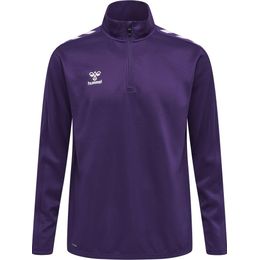 Hummel Sportsweatshirt Herren Gr&ouml;&szlig;e M aubergine / wei&szlig;