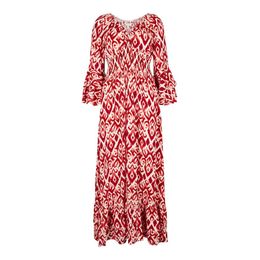 Apricot Ikat Swirls Maxi Dress ' ' Damen Gr&ouml;&szlig;e 34 rot Winterkleid