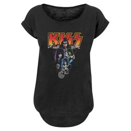 F4NT4STIC Shirt 'Kiss Rock Band Neon' female Black size L