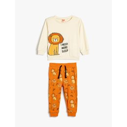 KOTON Set Jungen Gr&ouml;&szlig;e 98/104 ecru / orange / dunkelorange / schwarz