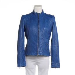 BOSS Orange Lederjacke / Ledermantel Damen Gr&ouml;&szlig;e L Second Hand blau