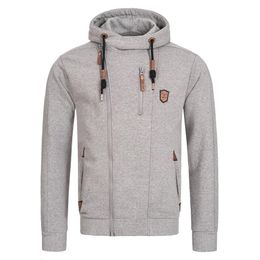 INDICODE Jeans Zip-Up Hoodie 'Elm' male Grey size S
