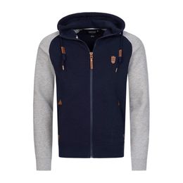 INDICODE JEANS Sweatjacke 'Arbutus' Herren Gr&ouml;&szlig;e XL navy / grau