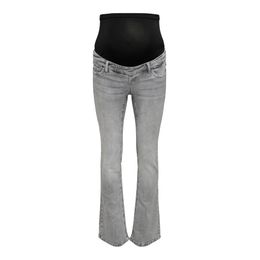 Bootcut-Jeans Only Maternity "OLMBLUSH MID WAIST FLARED DNM BOX NOOS", Damen, Gr. S (36), L&auml;nge 32, blau (medium grau denim), Denim/Jeans, Obermaterial: 92% Baumwolle, 6% Elastomultiester, 2% Elasthan, unifarben, Jeans