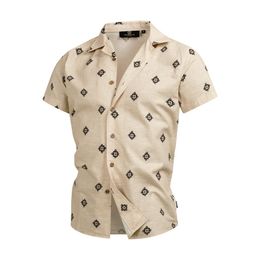 INDICODE Jeans Button Up Shirt 'Cotta' male Beige size L