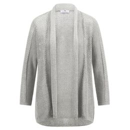 Peter Hahn - Strickjacke mit 3/4-Arm, grau, Gr. 48 / XL - Baumwolle