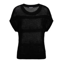 Basler - Rundhals-Pullover, schwarz, Gr. 42 / M - Lyocell