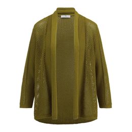 Peter Hahn - Strickjacke mit 3/4-Arm, gr&uuml;n, Gr. 44 / L - Baumwolle