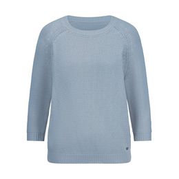 Basler - Rundhals-Pullover, blau, Gr. 44 / L - Baumwolle