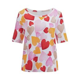 efixelle - Rundhals-Shirt, weiss, Gr. 42 / M - Baumwolle