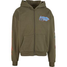 Forgotten Faces Zip-Up Hoodie 'Courage Defines' male Green size 4XL
