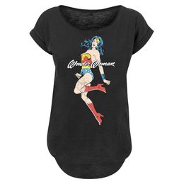 F4NT4STIC Shirt 'DC Comics Wonder Woman Jump' female Black size 5XL