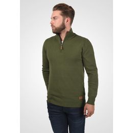 Troyer Blend "BHRobin", Herren, Gr. XXL, gr&uuml;n (burnt olive), Feinstrick, 50% Baumwolle, 50% Polyacryl, unifarben, regular fit, ohne Ausschnitt, eingesetzt, Pullover Troyer, Strickpullover mit hochabschlie&szlig;endem Kragen