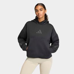 Kapuzensweatshirt adidas Sportswear "W Z.N.E. OH HD", Damen, Gr. L, schwarz, Obermaterial: 57% Polyester, 43% Baumwolle, Sweatshirts