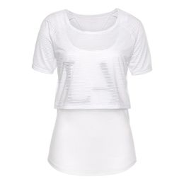 active by Lascana Lascana Active Performance Shirt 'Digital Mauve' female White size M