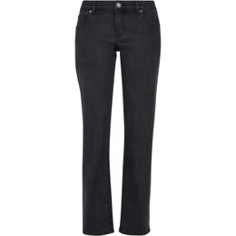 Bequeme Jeans Urban Classics "Urban Classics Damen Ladies Low Waist Straight Denim Pants", Damen, Gr. 27, Normalgr&ouml;&szlig;en, schwarzwashed, 98% Baumwolle, 2% Elasthan, unifarben, Jeans