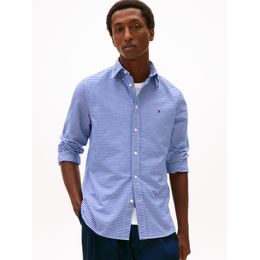 Langarmhemd Tommy Hilfiger "HERITAGE OXFORD GINGHAM", Herren, Gr. M, N-Gr, royal blau, check, Web, Obermaterial: 100% Baumwolle, regular fit, Manschette, Hemden, Regular fit, Button-down-Kragen, kariert