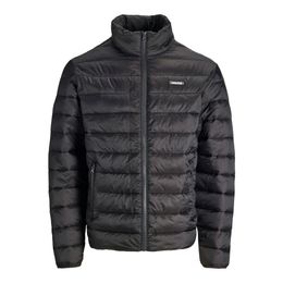 Jack & Jones Steppjacke JACK & JONES "JJLOUIS LIGHT PUFFER COLLAR", Herren, Gr. M, schwarz, Web, Obermaterial: 100% Polyester, unifarben, regular fit, hoch geschlossener Ausschnitt, Jacken Steppjacke