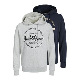 Jack & Jones JACK & JONES Sweatshirt 'JJForest Herren Gr&ouml;&szlig;e S navy / gelb / graumeliert