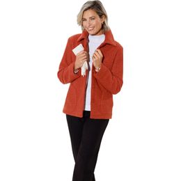 Damen Boucl&eacute;jacke f&uuml;r normale Wintertemperaturen rostrot, Gr&ouml;&szlig;e 46